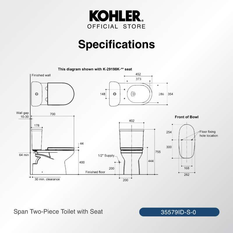 Promo Kohler Span Kloset Duduk / Toilet 2pc Class Five Soft Close Seat ...