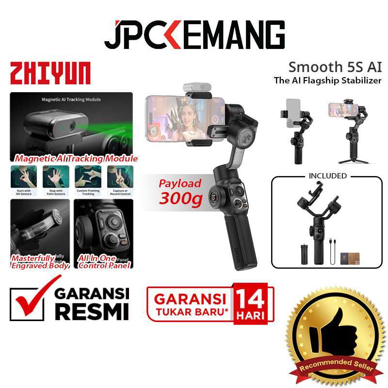 Promo Jpc Kemang Zhiyun Smooth 5s Ai Gimbal Stabilizer Smartphone Hp Zhiyuntech Tech Smooth 5 S ...