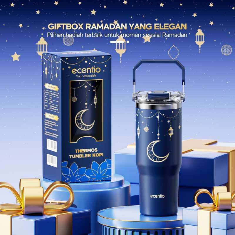 Promo Ecentio Tumbler Stainless Vacuum 900ml Portable Thermos Botol ...