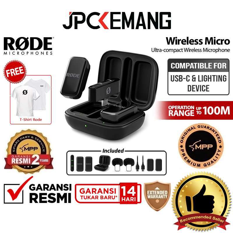 Promo Jpc Kemang Rode Wireless Micro USB-C / Lightning Ultra-compact Dual Wireless Microphone ...