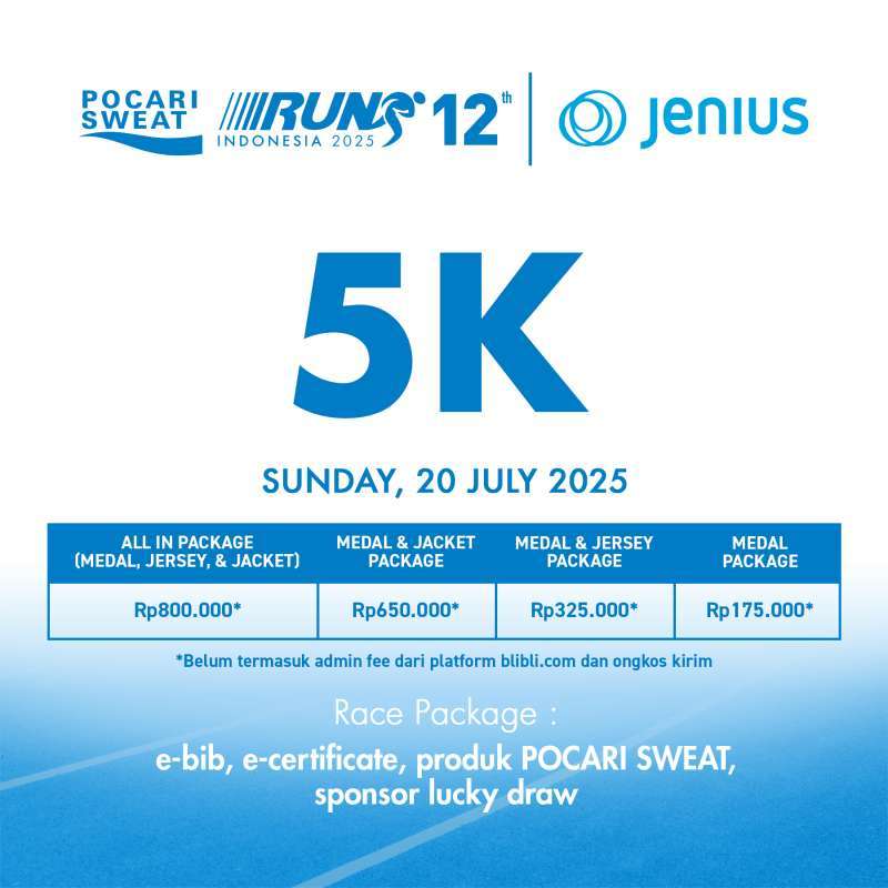 Jual 5k Virtual Pocari Sweat Run Indonesia 2025 - - No Jacket Jersey S ...