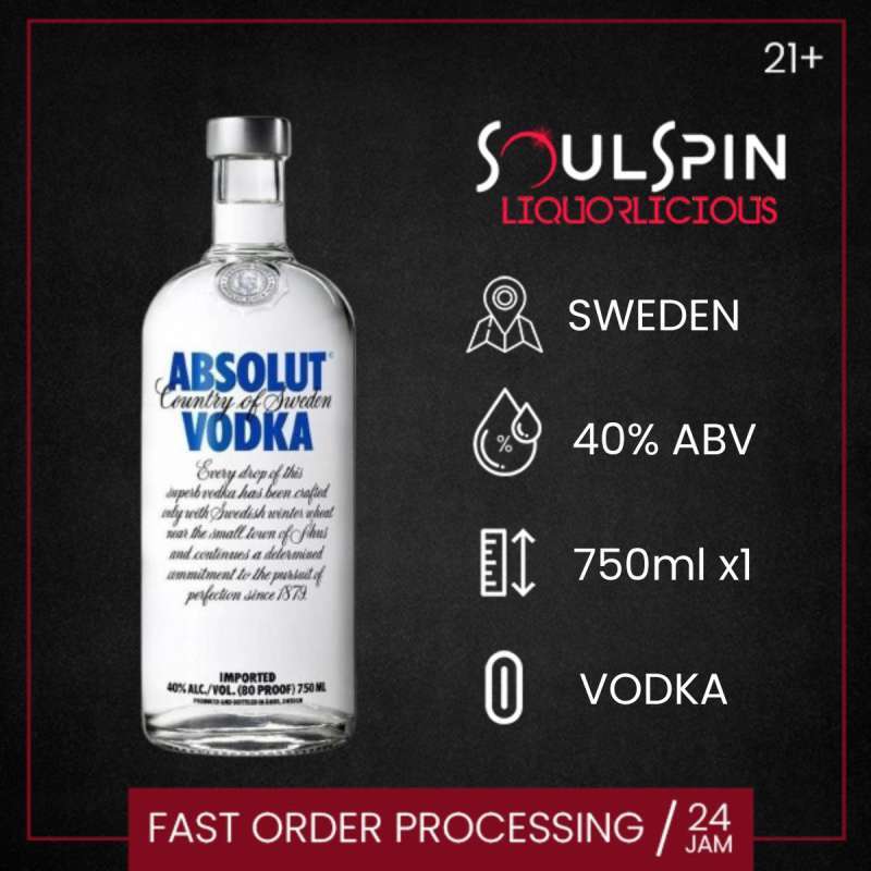 Jual Absolut Blue Vodka 750ml Di Seller Sake Mall Official Store ...