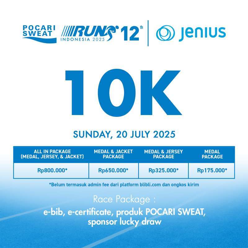 Jual 10k Virtual Pocari Sweat Run Indonesia 2025 - - No Jacket Jersey ...