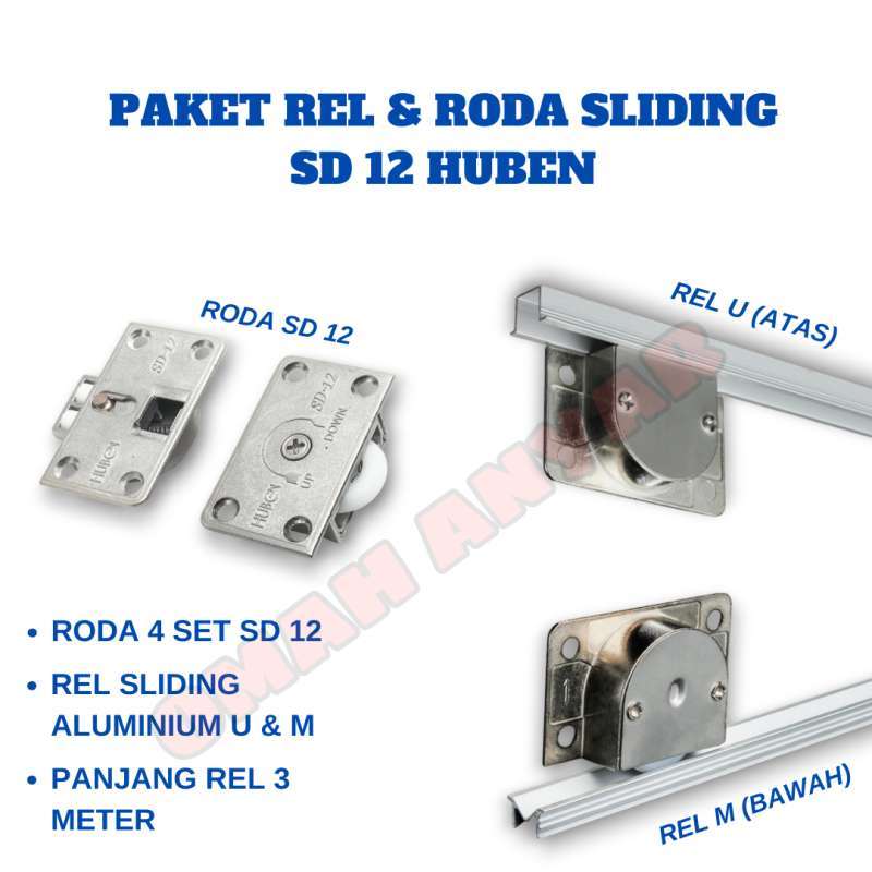 Jual Paket Rel Dan Roda Pintu Lemari Sliding SD 12 Huben - Brown Potong ...