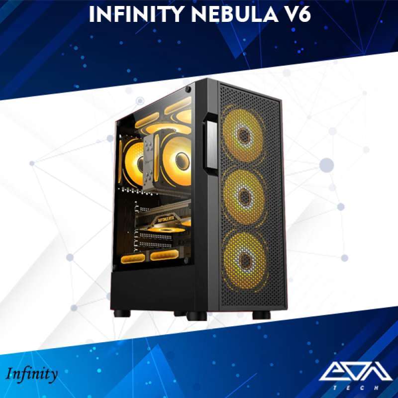 Jual Infinity Nebula V6 Pc Gaming Case Casing Atx Include 3fan 15 Titik ...