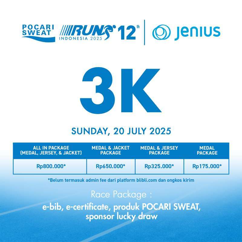 Jual 3k Virtual Pocari Sweat Run Indonesia 2025 - - Jacket L No Jersey ...