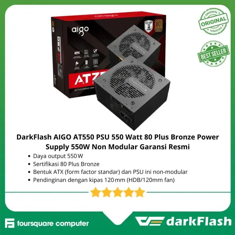 Jual Darkflash Aigo At550 Psu 550 Watt 80 Plus Bronze Power Supply 550w ...