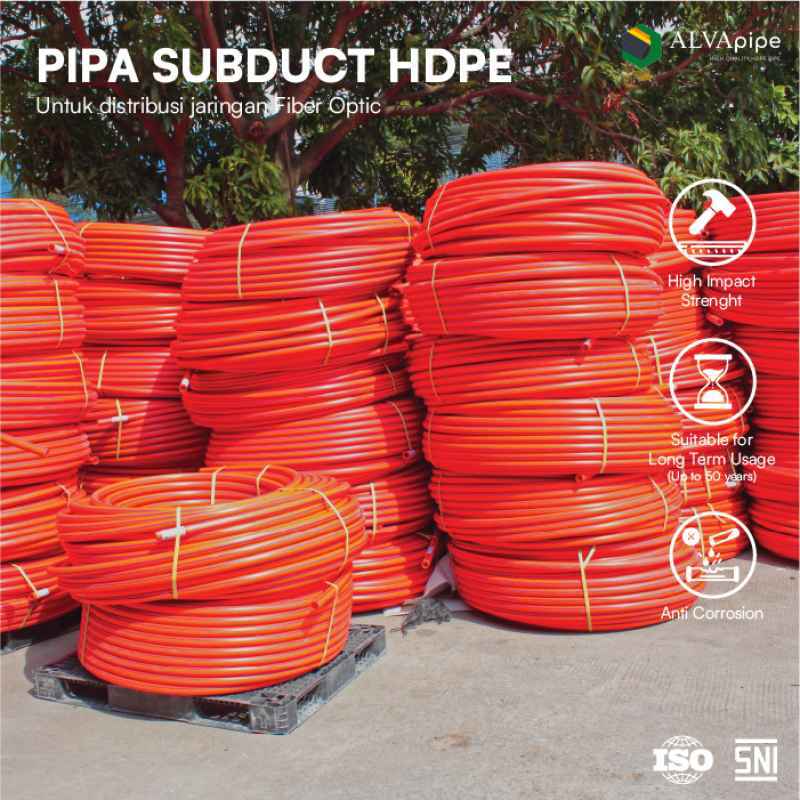 Jual Pipa Telecommunication Subduct Hdpe 50x42 Mm Orange Strip Biru Di ...