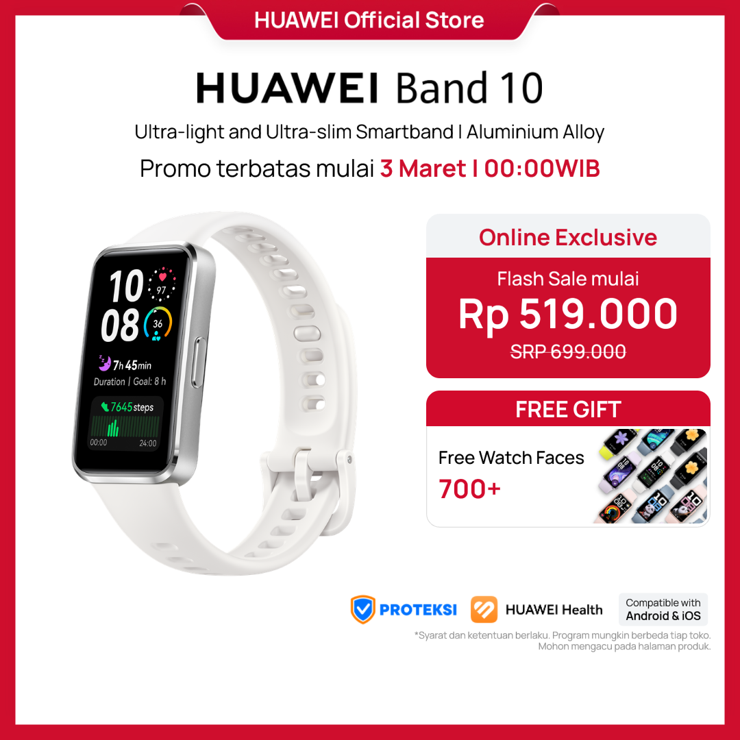 Jual [best Selling] HUAWEI Band 10 Smartband | Sleek Aluminum Alloy ...