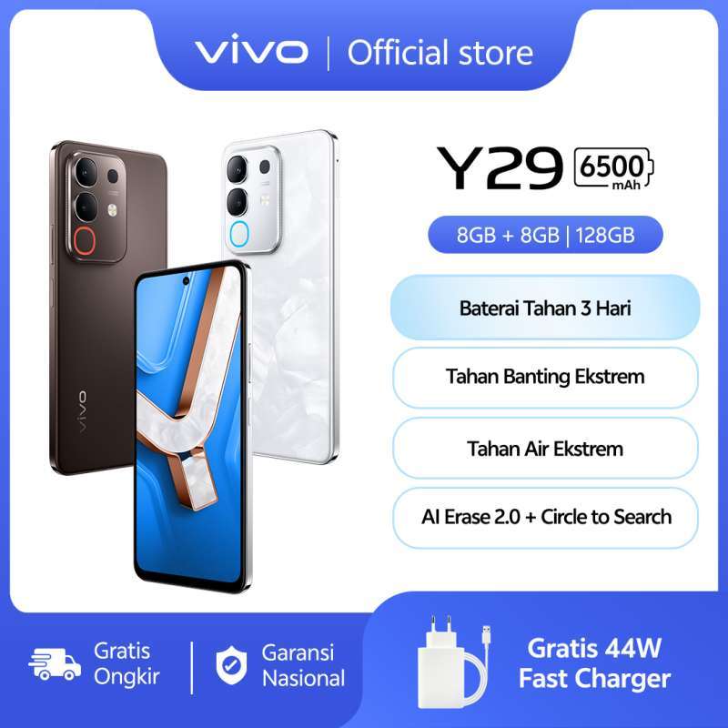 Jual vivo Y29 (8/128) - Design Marmer Eksklusif, 6500mah Tahan 3 Hari ...
