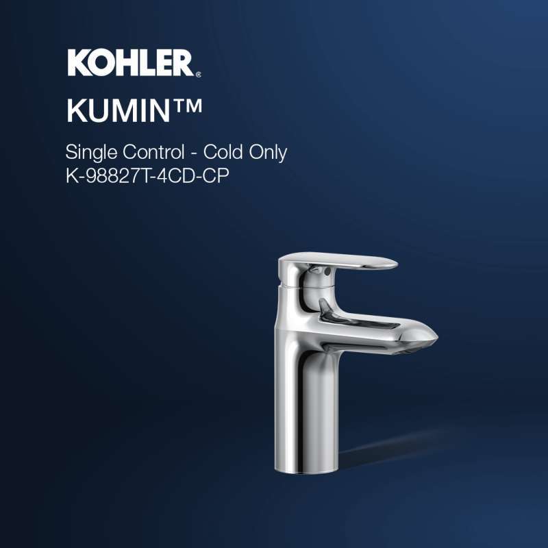 Promo Kohler Kumin Keran / Kran Air / Lavatory Faucet Single Control Cold Only Polished Chrome K ...
