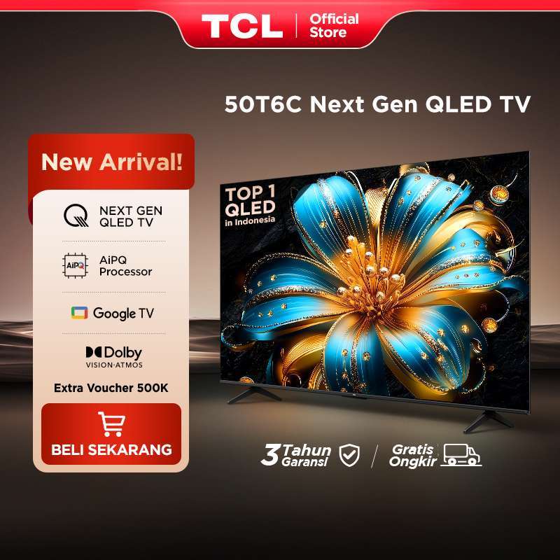 Promo [next Gen Qled] Tcl 50 Inch T6c - 4k Google Tv - Hva Panel Hdr 10+ - Dolby Vision & Atmos ...
