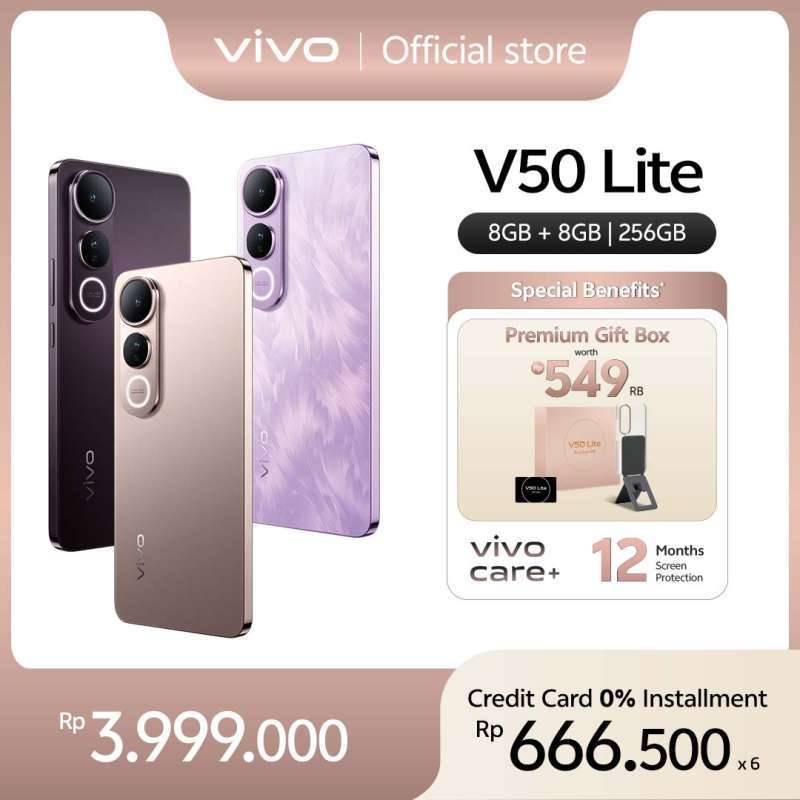 Jual [new Launch] V50 Lite 4g (8/256) - Ai Aura Light Potrait, Ai Erase ...