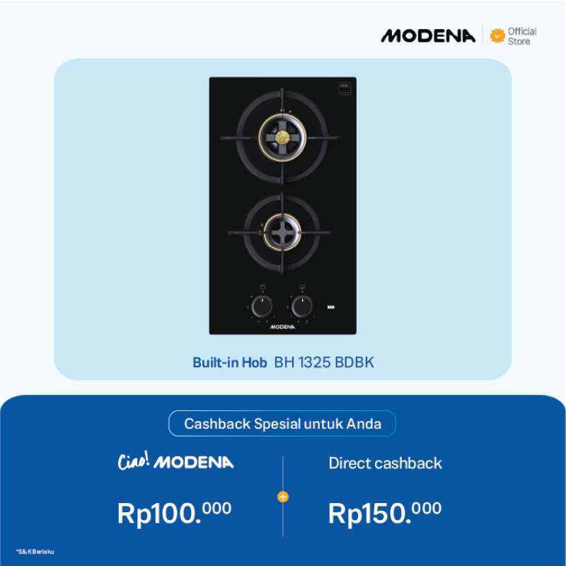 Promo Modena Built-in Gas Hob - Bh 1325 Bdbk Diskon 15% Di Seller ...