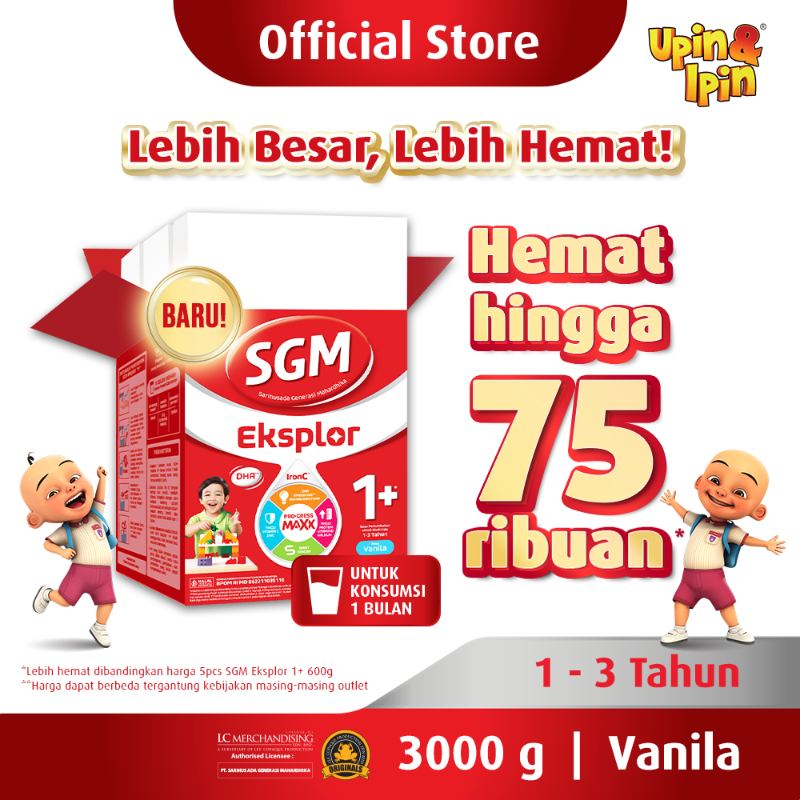 Promo Sgm Eksplor Aktif 1+ Pro-gressmaxx Vanila Susu Formula [3000 G ...