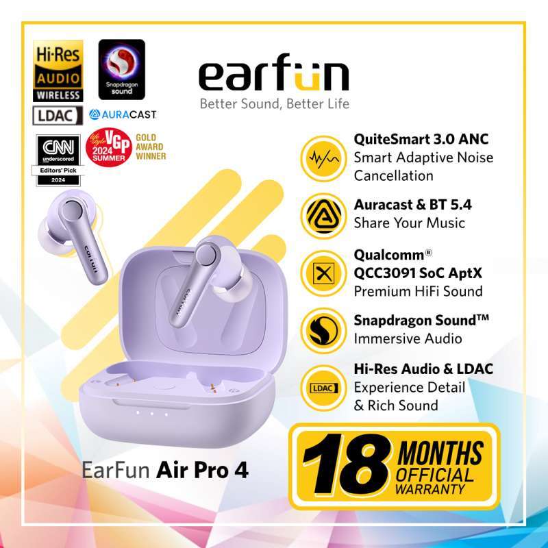 Promo Special Color Edition - Earfun Air Pro 4 - Anc Tws With ...
