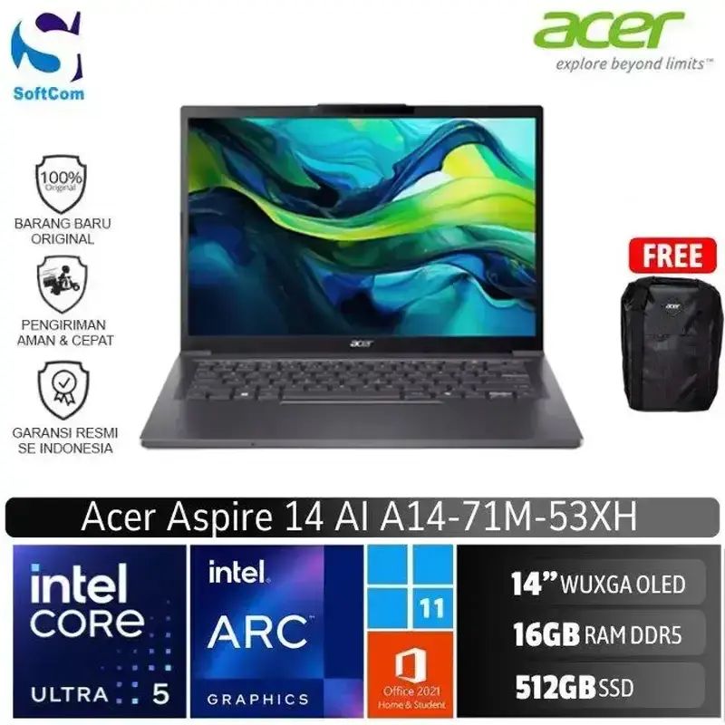 Jual Acer Aspire 14 Ai A14 71m 53xh Ultra 5 125h/16gb/512gb Ssd/14 ...