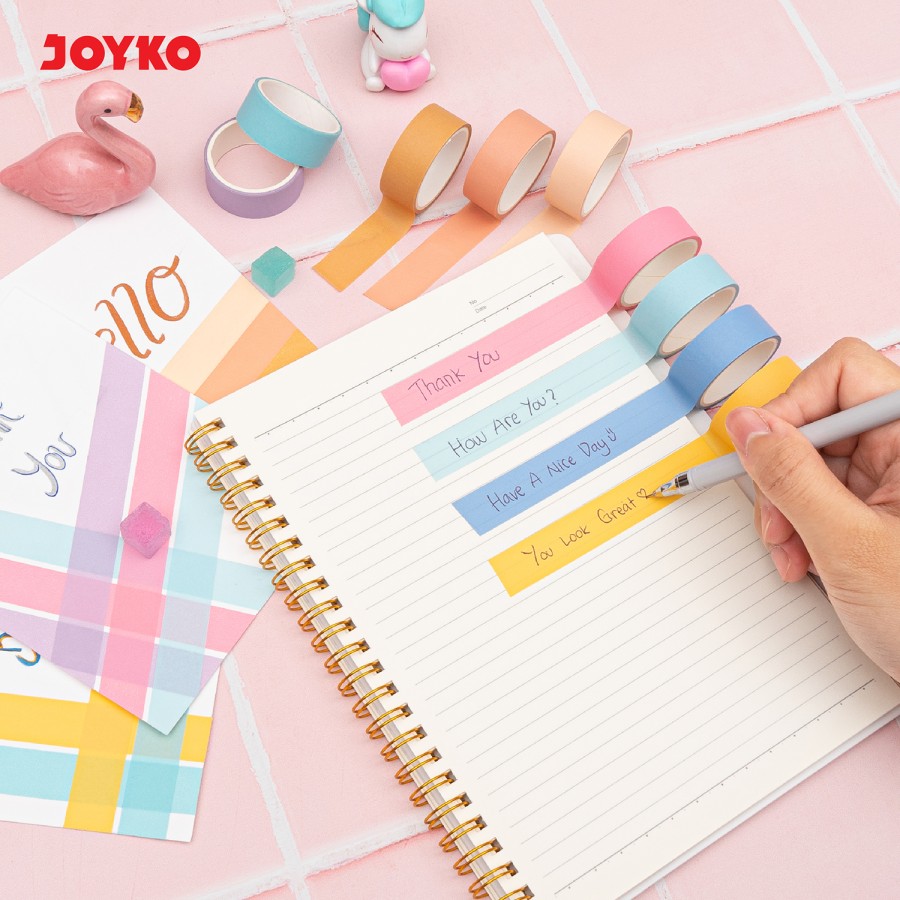 Jual Washi Tape Pita Perekat Selotip Kertas Warna Joyko Wt-100~110 15 ...