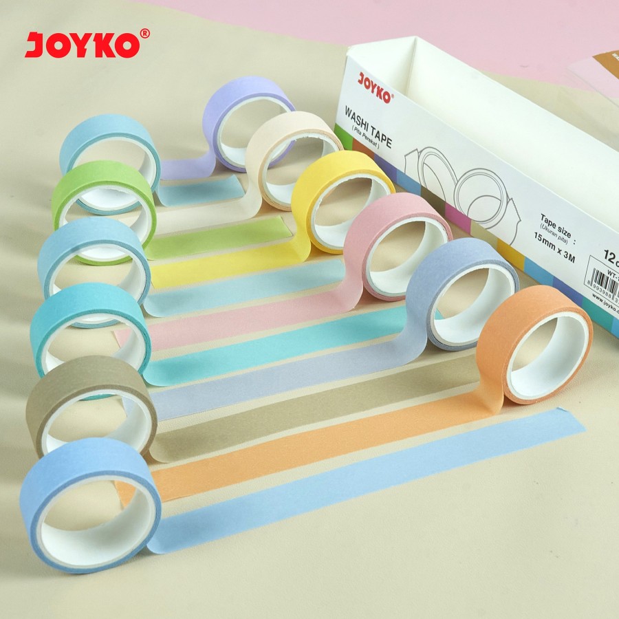 Jual Washi Tape Pita Perekat Selotip Kertas Warna Joyko Wt-100~110 15 ...