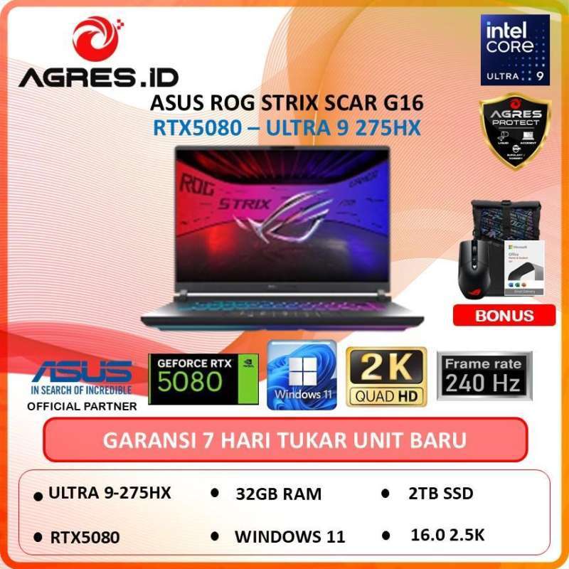 Promo Asus Rog Strix Scar 16 G635lw Ultra 9 275hx Rtx5080 16gb RAM 32gb ...