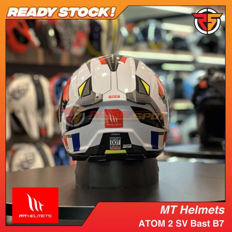 Jual Helm Motor Mt Atom 2 Sv Bast B7 Gloss Red/white/blue Modular ...