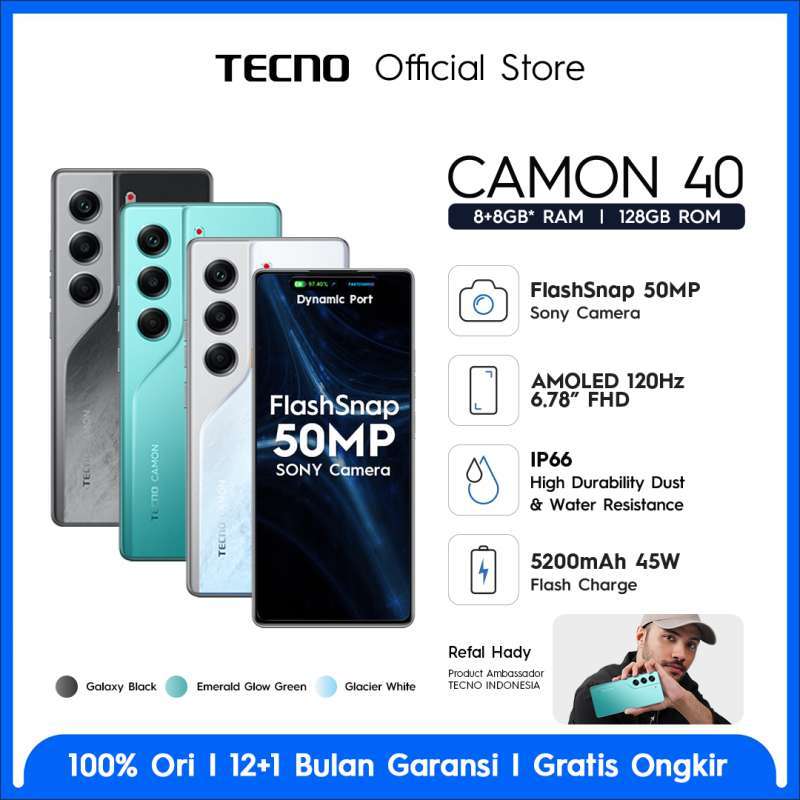 Promo [flash Snap] Tecno Camon 40 8+8gb*128 Gb, 50mp Sony + 8mp Ultra ...