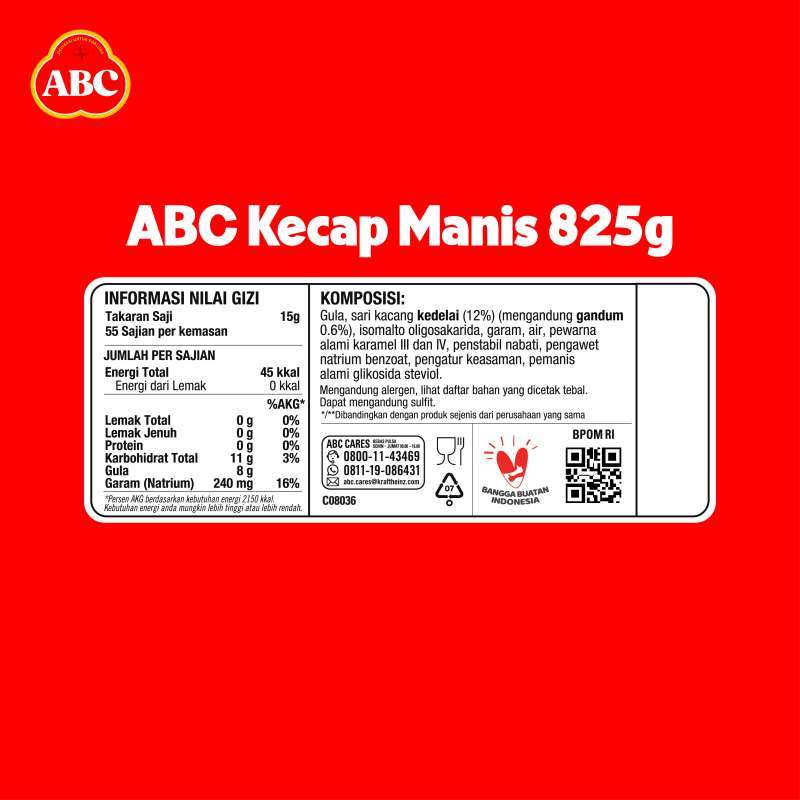 Promo Abc Kecap Manis Spout 825 G - Twin Pack Diskon 16% Di Seller Abc ...