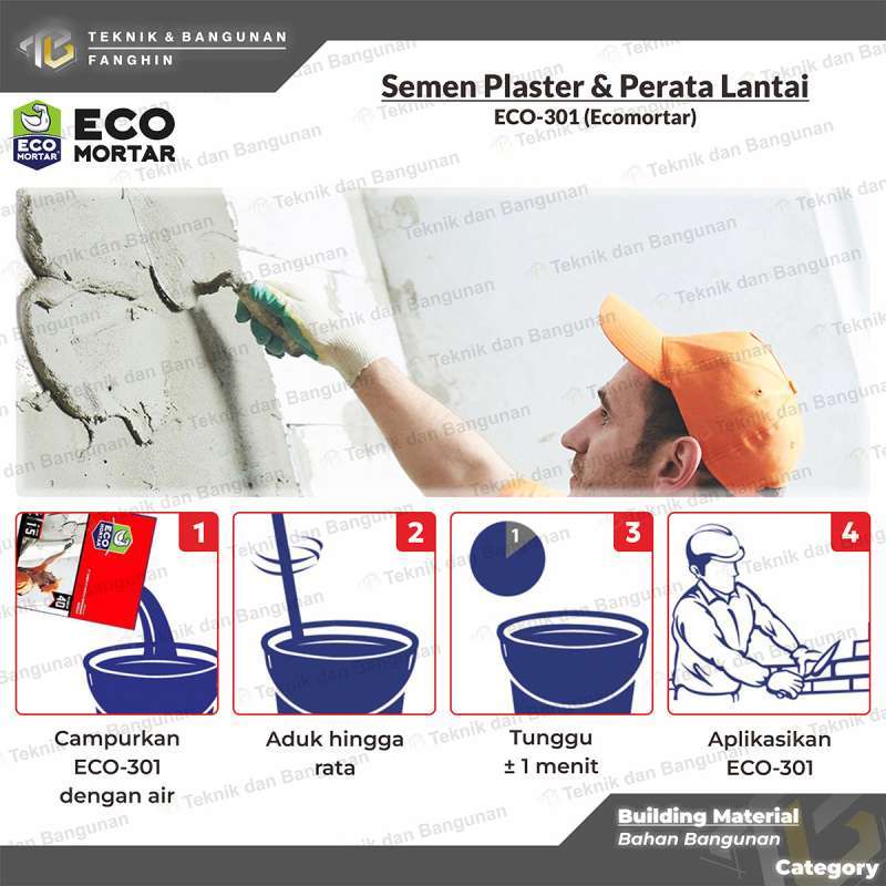 Jual Semen Eco Mortar Instan Eco - 301 Eco-301 Plaster & Perata Lantai ...