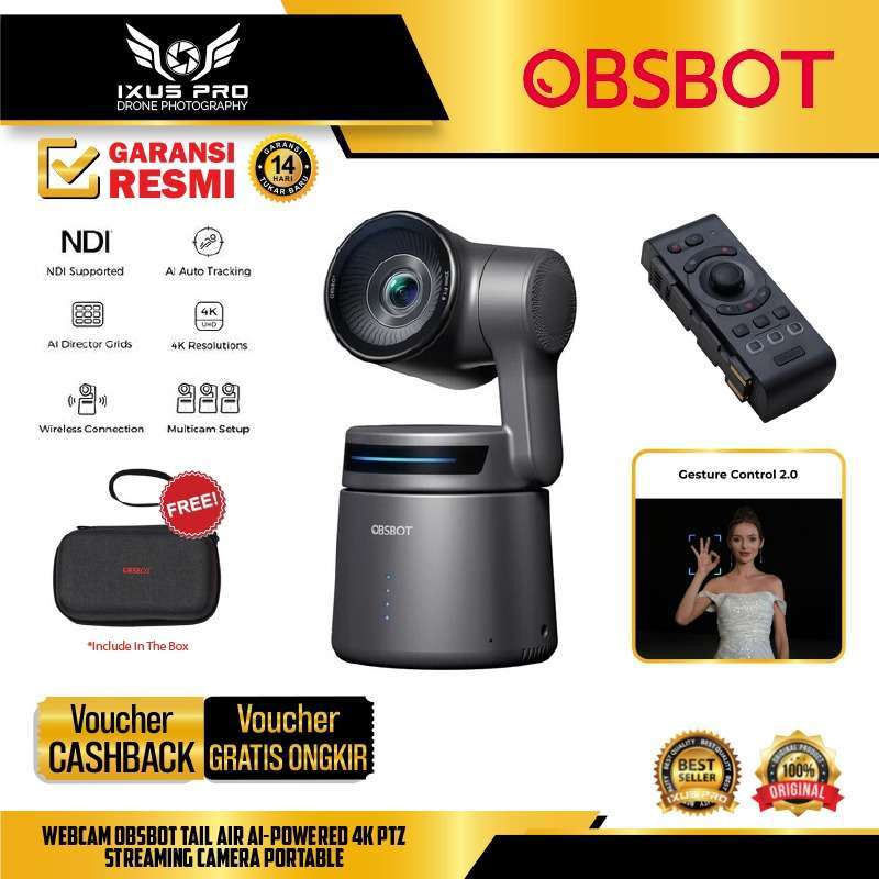 Jual Webcam Obsbot Tail Air Ai-powered 4k Ptz Streaming Camera Portable ...