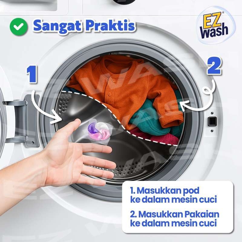 Promo 【 4in1 Sakura Blossom 6+1 Pods 】 Ezwash Laundry Pod 4-in-1 Liquid ...