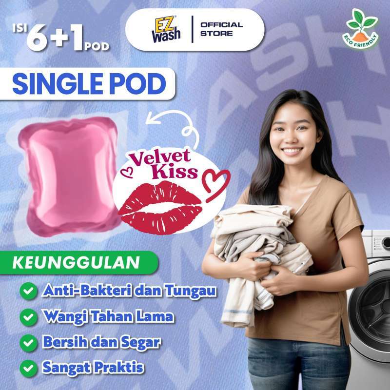 Promo Ezwash Laundry Pod Single Chamber Liquid Detergent Gel Capsule Ez ...