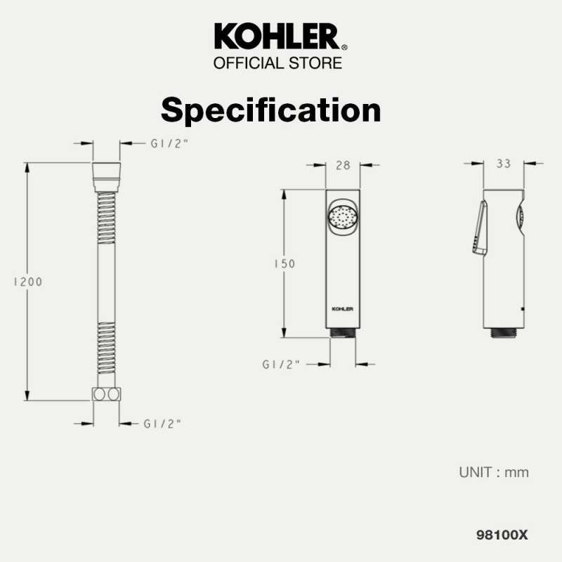 Promo Kohler Cuff Jet Shower Bidet / Hygiene Spray With Hose And ...
