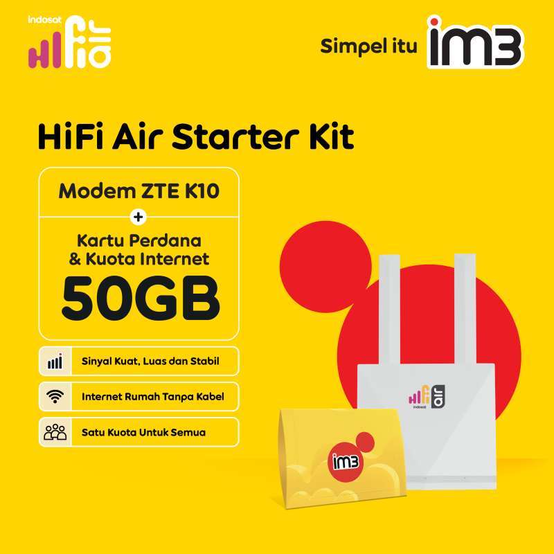 Promo Indosat Hifi Air : Modem Zte K10 + Sim Card Im3 50gb Diskon 9% Di ...