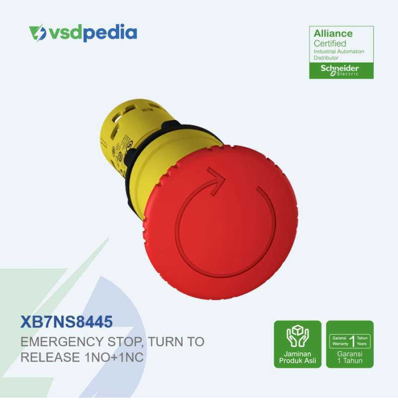 Promo Schneider Red Emergency Stop Trigger Turn To Release Xb7ns8445 ...