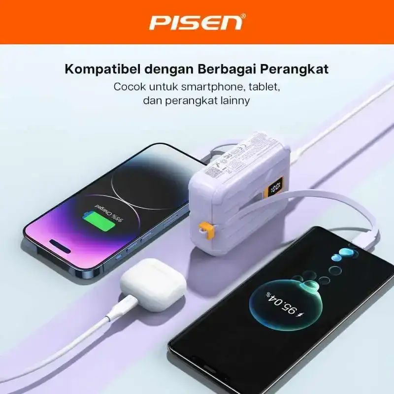 Promo Pisen Tiny Travel Power Bank 30W 10000mah Super Fast Charging ...