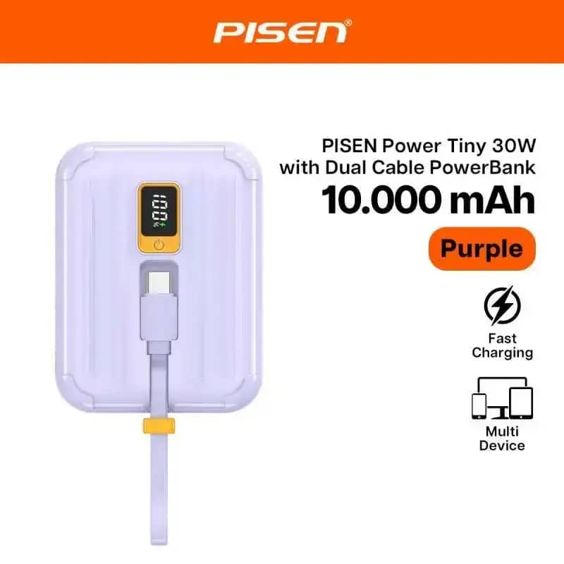 Promo Pisen Tiny Travel Power Bank 30W 10000mah Super Fast Charging ...