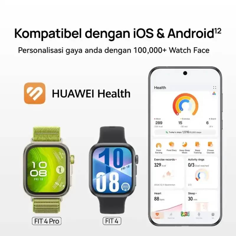 Promo 【2.2】huawei Watch Fit 4 Series | Stylish Design | GPS | 10-day ...