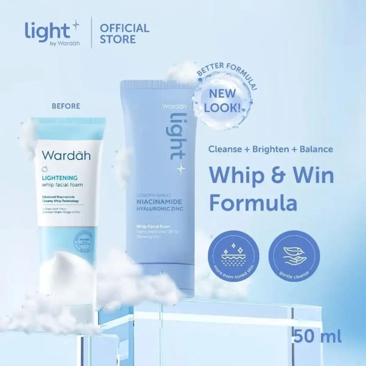 Jual Wardah Lightening Whip Facial Foam 50ml & 100ml Di Seller ...