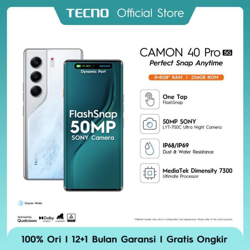 Promo Tecno Camon 40 Pro 5g 8/256gb, Mediatek Dimensity 7300 6.78 Inches Amoled 5200 Mah 45W ...