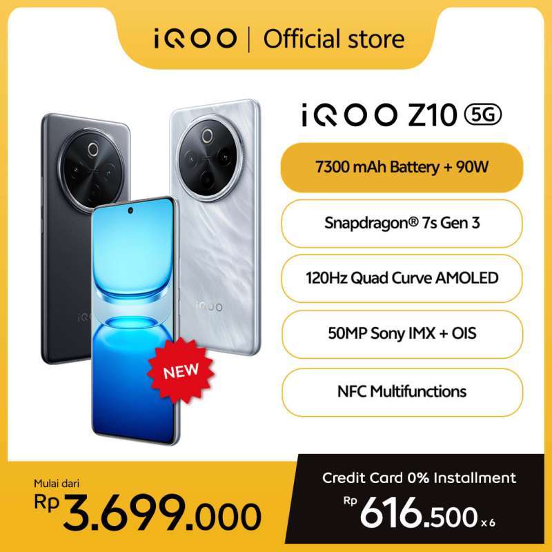 Promo vivo Iqoo Z10, 7300mah + 90watt, Snapdragon 7s Gen 3, Antutu ...