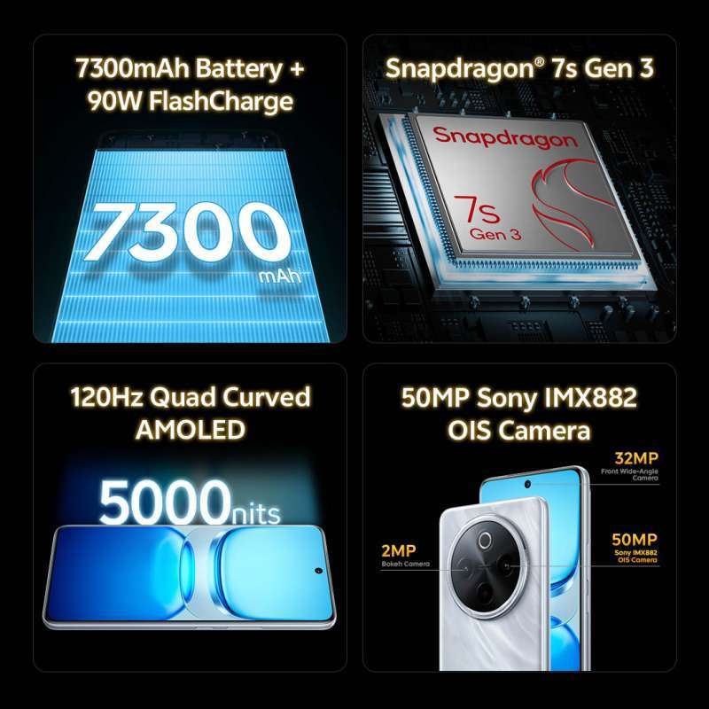 Promo vivo Iqoo Z10, 7300mah + 90watt, Snapdragon 7s Gen 3, Antutu 822,705, 120hz Quad-curved ...