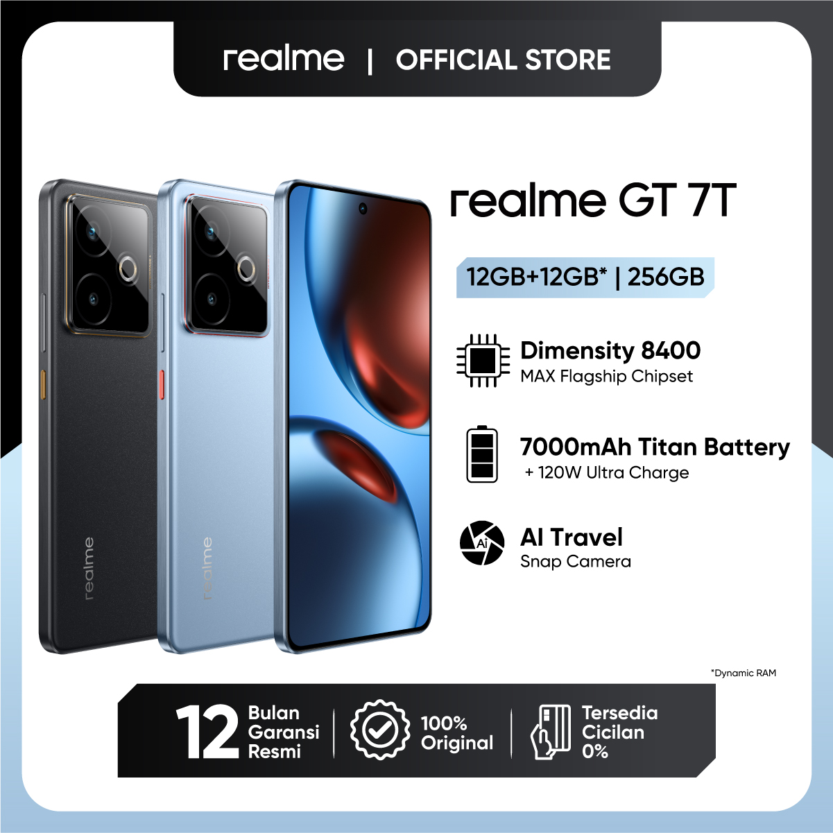 Jual Realme Gt 7t 12gb+12gb*|256gb (dimensity 8400-max Flagship Chipset | 7000mah Titan Battery ...