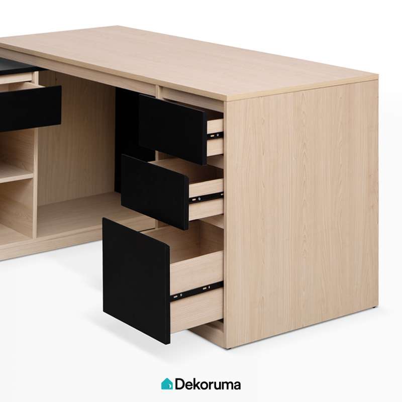 Promo Dekoruma Meiwa Meja Kerja L Shape / Meja Belajar Sudut Diskon 20% ...