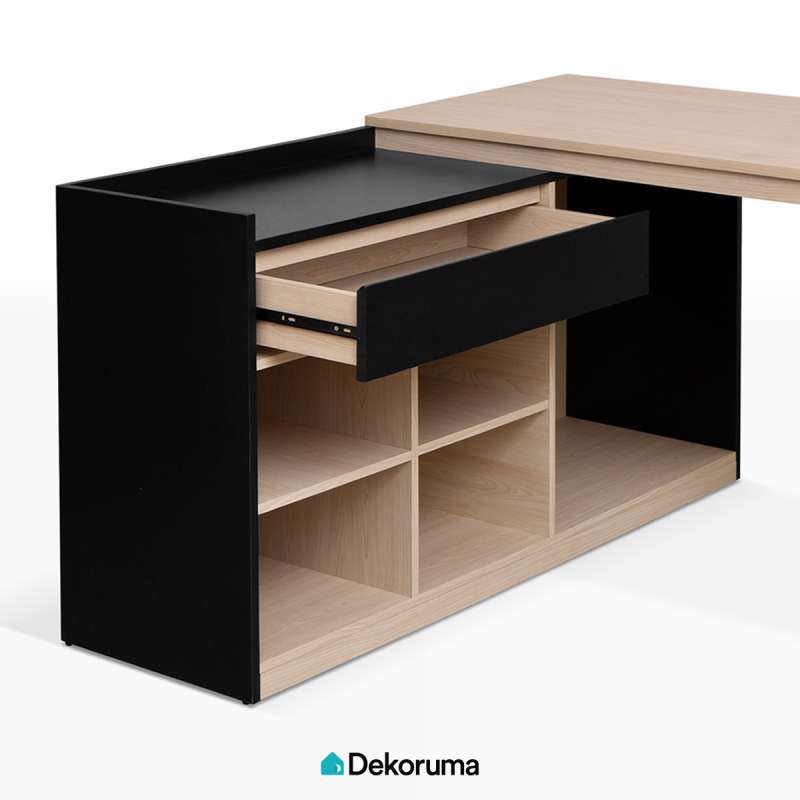 Promo Dekoruma Meiwa Meja Kerja L Shape / Meja Belajar Sudut Diskon 20% ...
