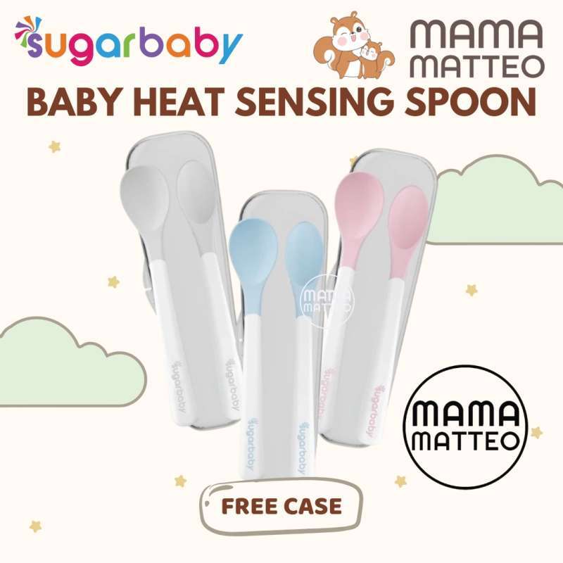 Promo Sugarbaby Duo Heat Sensing Spoon Isi 2 With Case / Sendok Makan ...