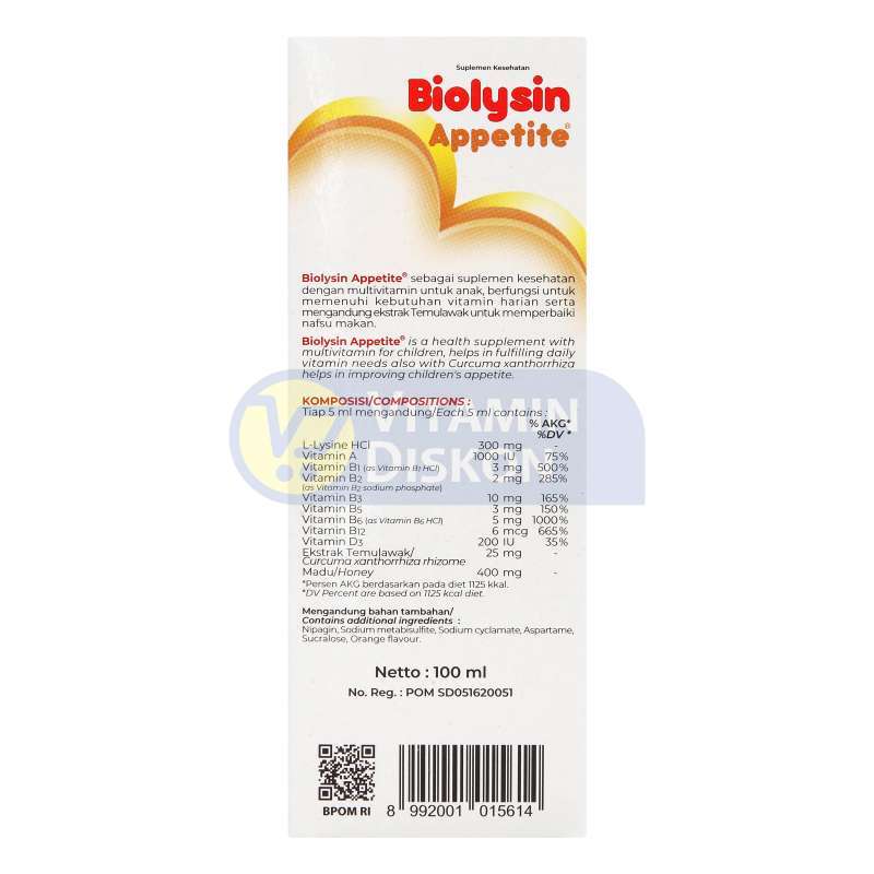 Promo Biolysin Appetite Rasa Jeruk | Penambah Nafsu Makan Anak, Berat ...