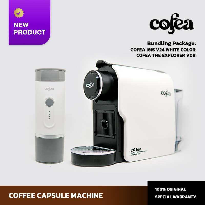 Promo Mesin Kopi Kapsul Cofea Igis V24+ White - Bundling Portable ...