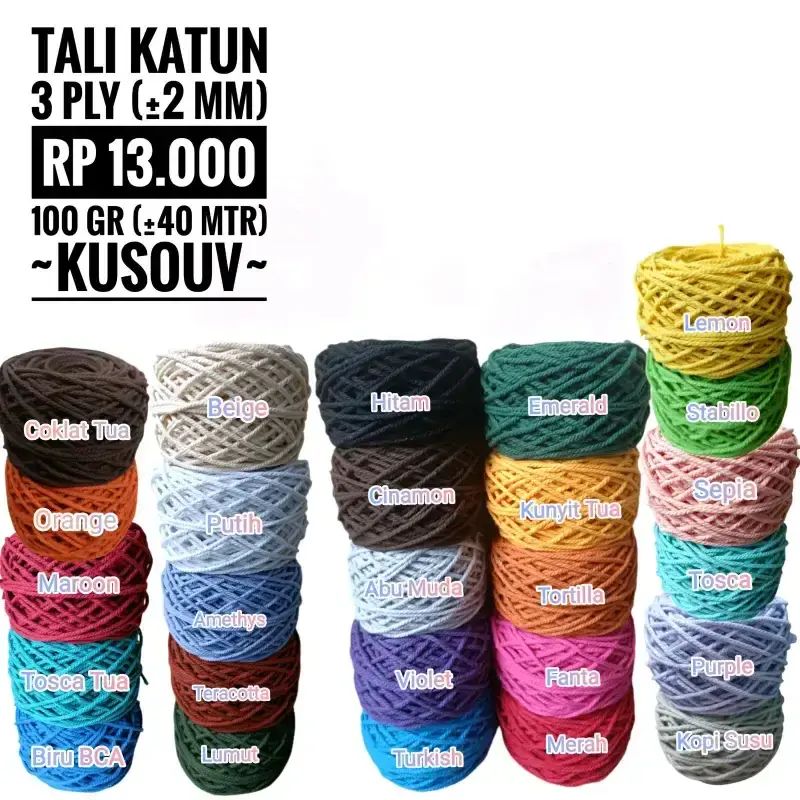 Jual Tali Macrame 💯 Harga Murah & Kualitas Terbaik Mei 2026