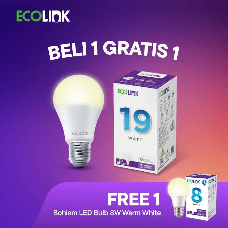 Promo Ecolink [beli 1 Gratis 1 ] Lampu Bohlam Led Bulb 19w [free Led ...