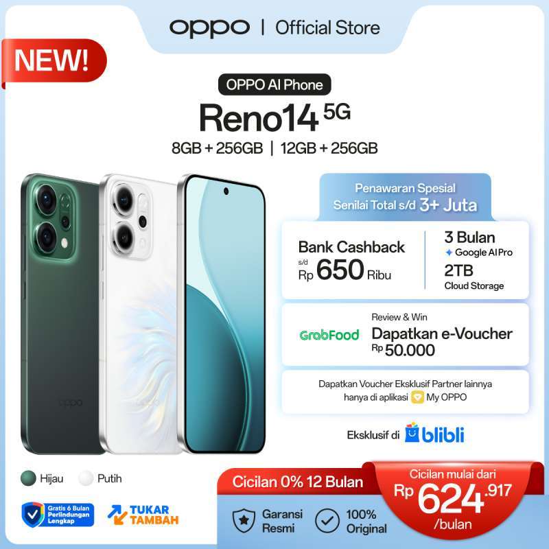 Jual [new] OPPO Reno14 5g - 12/256 White Di Seller OPPO Indonesia ...